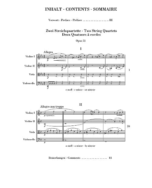 String Quartets Op 51 No 1 In C Minor No 2 In A Minor Study | Reverb
