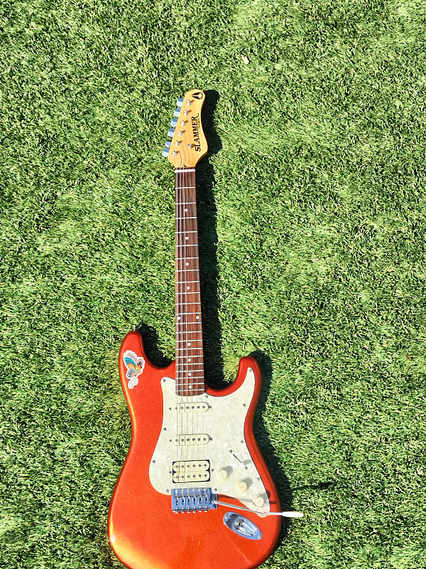 Hamer Slammer Stratocaster HHS - Sparkle candy apple red | Reverb