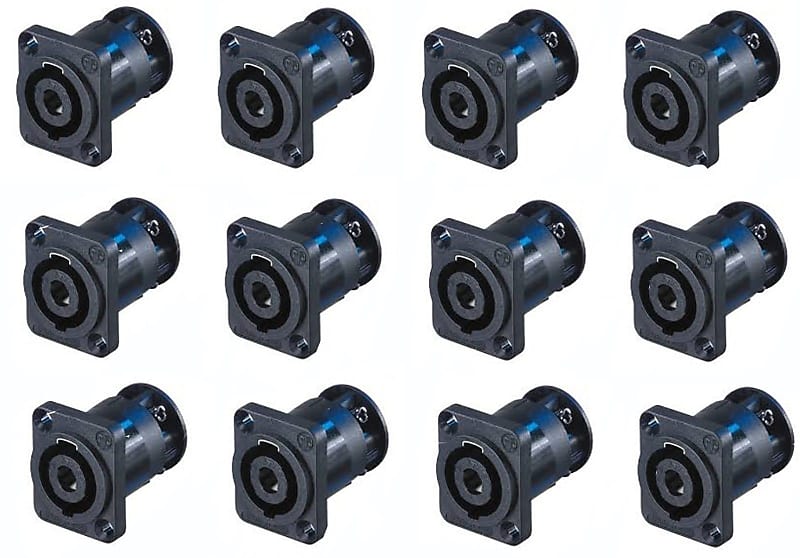 (12 PACK) NEUTRIK NL4MP-ST 4-Pole SPEAKON Panel Mount Locking | Reverb
