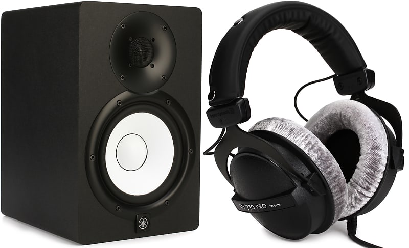Yamaha HS7 6.5 inch Powered Studio Monitor - Black Bundle | Reverb