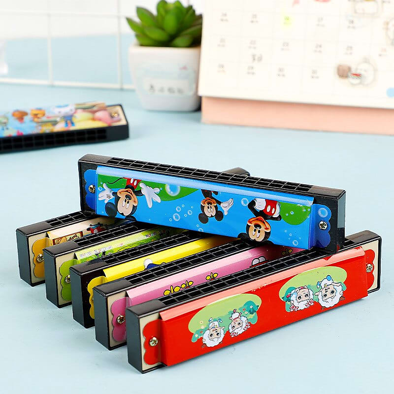 Cartoon 16 Holes Chromatic Harmonica Harp Young Children for | Reverb