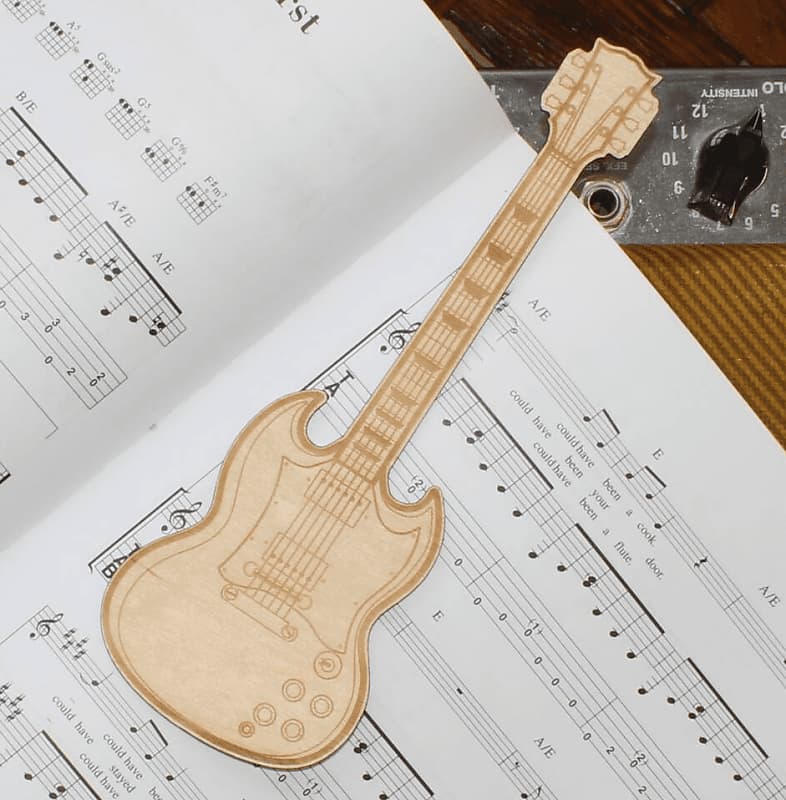 Timber Tones SG Shape Birch Plywood Bookmark | Reverb Australia