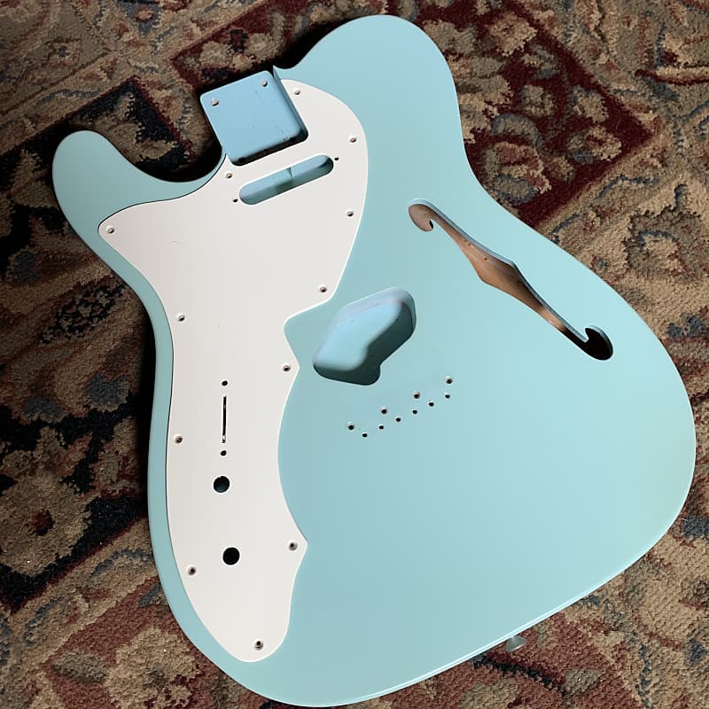 3lb. 7.2oz. Alder Thinline Telecaster body - Sonic Blue Nitro | Reverb