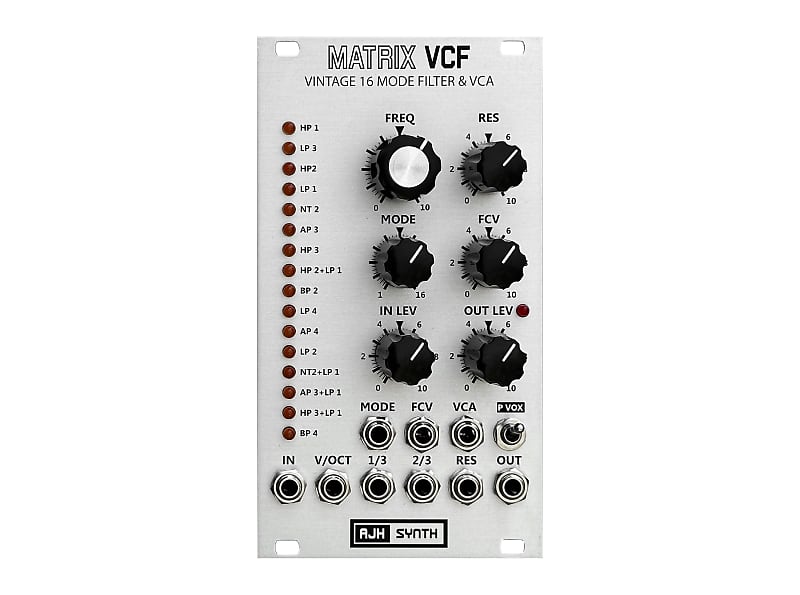 AJH Synth Matrix VCF Vintage 16 Mode Filter + VCA (Silver) | Reverb