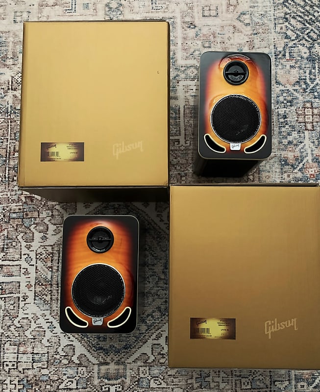 Gibson Limited Edition LP4 4” Studio Monitors 2015 - Tobacco | Reverb