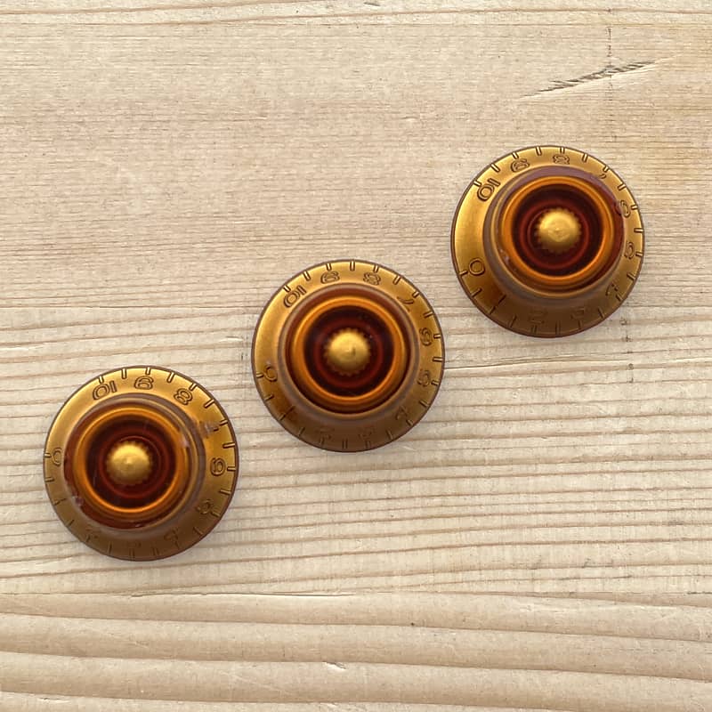 Epiphone Top Hat Knobs, Amber, Pack of 3 | Reverb