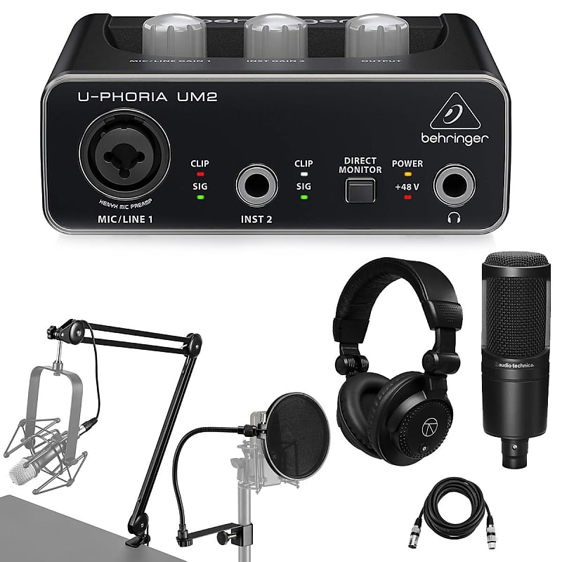 Behringer U-PHORIA UM2 2x2 USB Audio Interface, Bundle with | Reverb