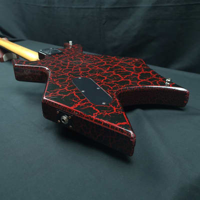 B.C. Rich Platinum Series Warlock Bass 1990 Black Red Crackle | Reverb