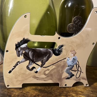 Fender Telecaster Pickgaurd Western Theme Hand Painted by | Reverb