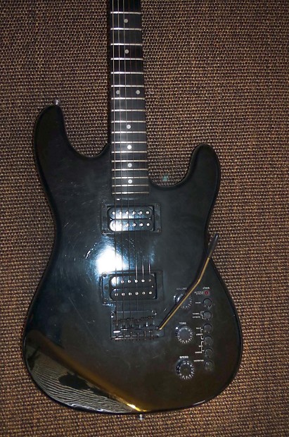 Rare Cort Effector Stratocaster 80s/90s Black with On Board | Reverb
