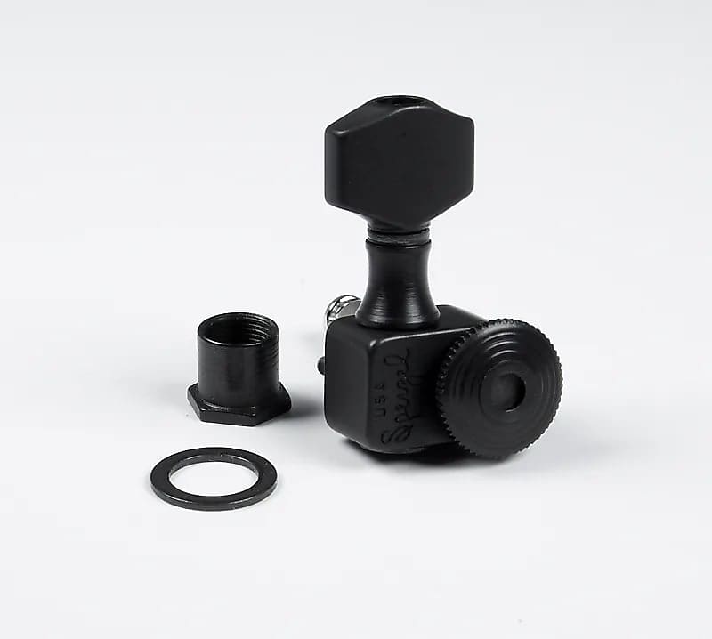 Sperzel Trim-Lok 6 in line staggered post Black locking tuner | Reverb