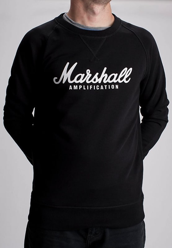 Marshall Script Logo Sweatshirt Black - Style 1-XS | Reverb