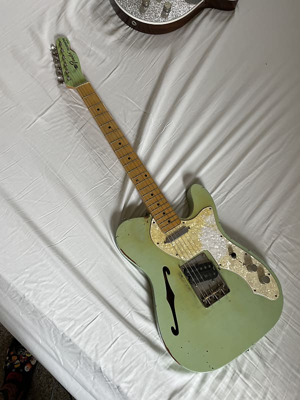 Fender Thinline telecaster Surf green relic | Reverb