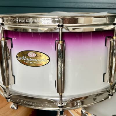 Pearl Masterworks 6.5x14 Custom Piano White Purple Fade | Reverb