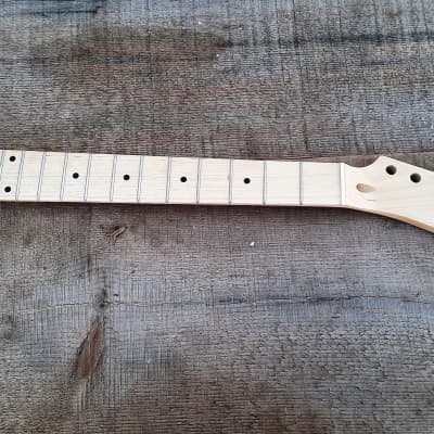 21 fret snakehead T neck, natural maple guitar neck | Reverb