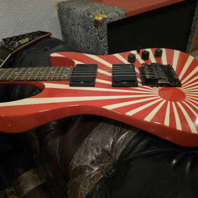 1986 Charvel Custom Model 5 Soloist - Rising Sun Flag Graphic | Reverb