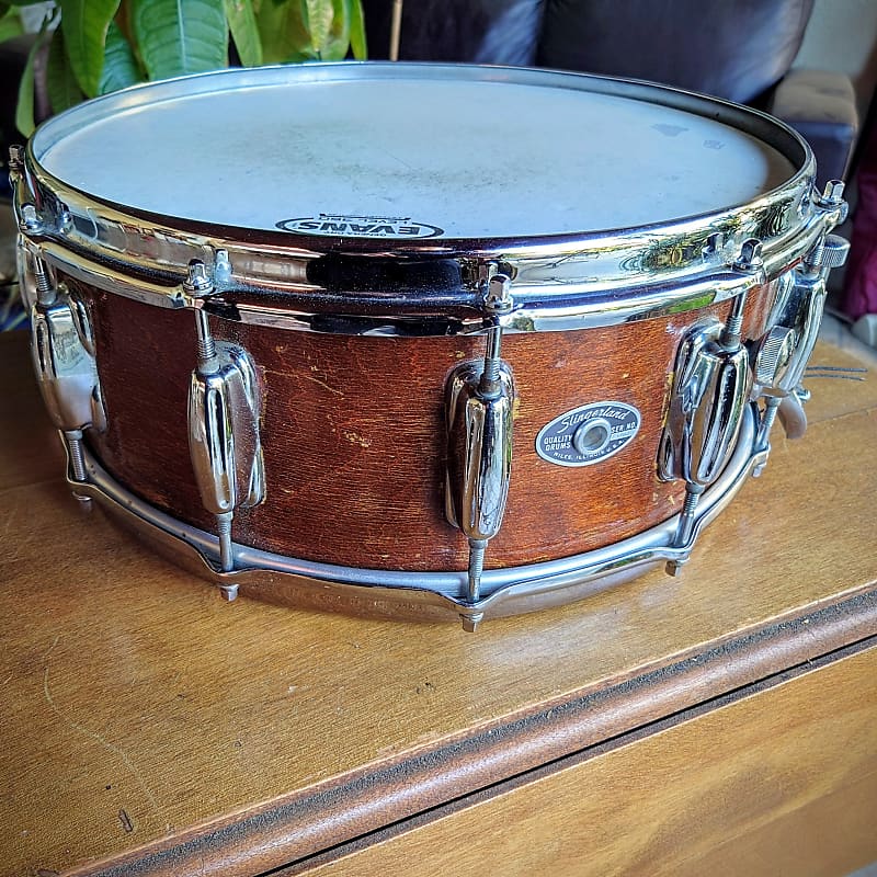 Slingerland 5x14" Spitfire 12-Lug Snare Drum - Mahogany stain | Reverb