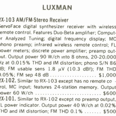 Luxman RX-101 receiver | Reverb