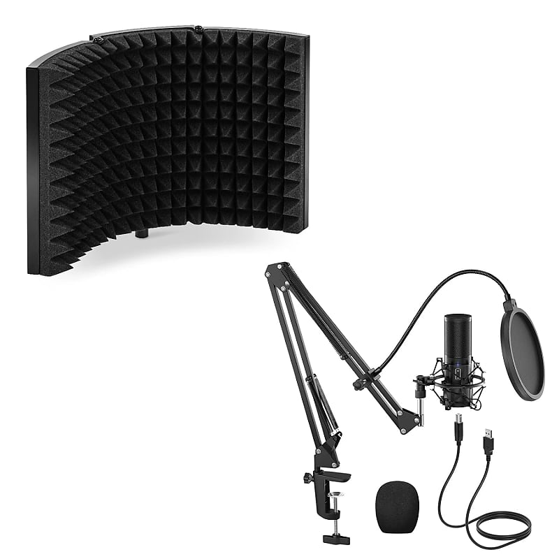 Usb Microphone Kit Q9 And Microphone Isolation Shield | Reverb