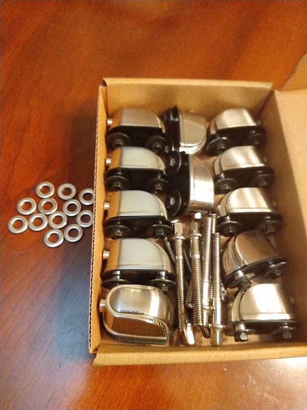 Tama Starclassic Drum Lugs and Tuning Rods 12pc - Brushed | Reverb
