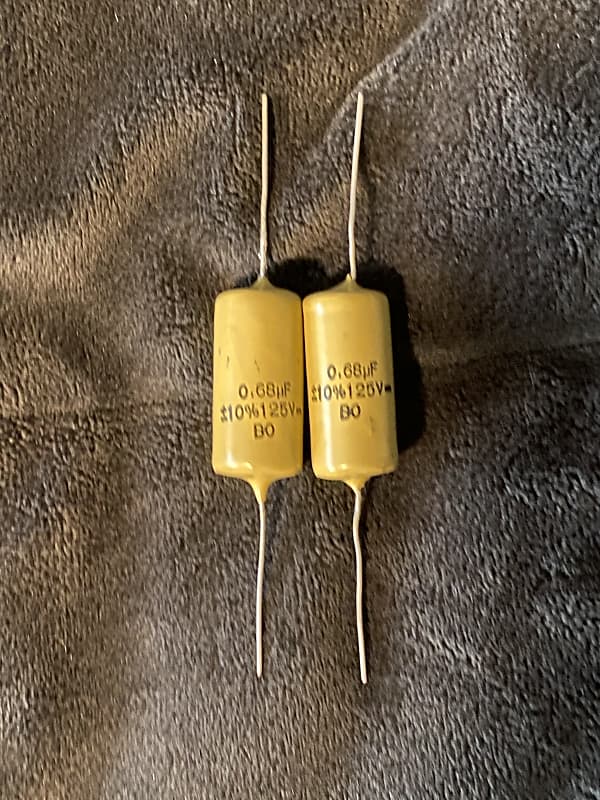 1960’s Mullard 0.68 Mustard Capacitors | Reverb