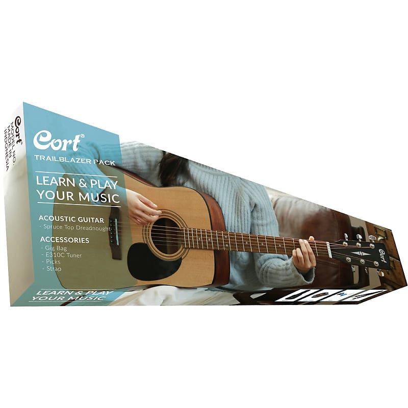 Cort Trailblazer Acoustic Guitar Starter Pack w/ Case, Strap, | Reverb