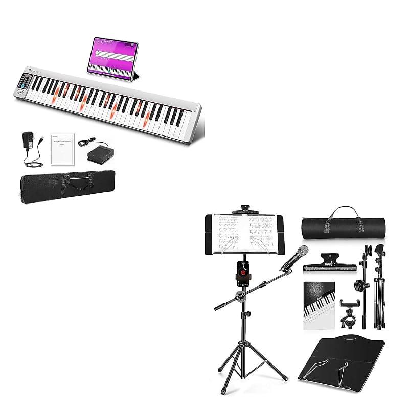 Music Stand With 61 Key Keyboard Piano | Reverb
