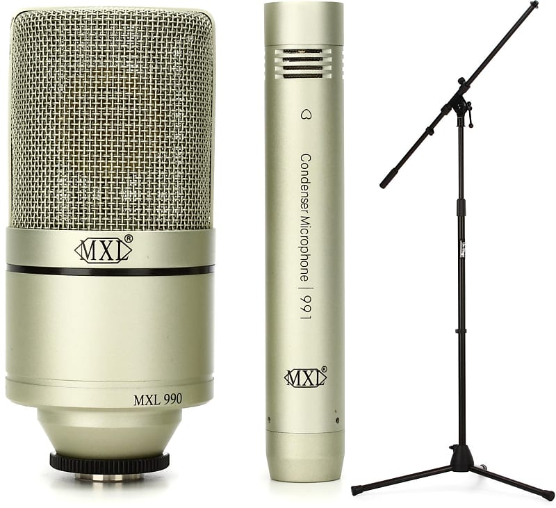 MXL 990/991 Recording Microphone Package Bundle with On-Stage | Reverb