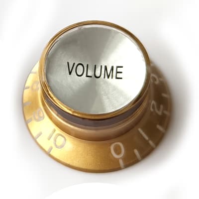 Top Hat Bell Reflector Knobs – Gold Silver - 1x Volume | Reverb