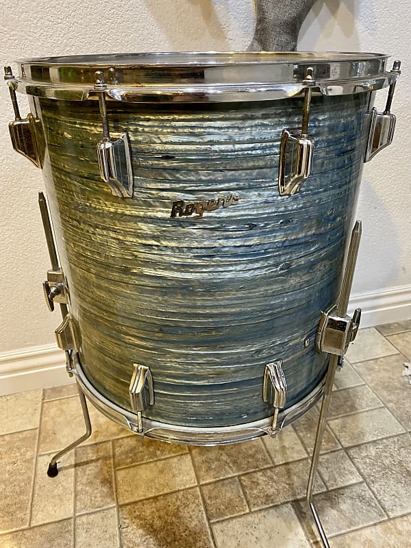 Rogers Holiday 16x16 floor tom drum 1960s Blue strata pearl | Reverb
