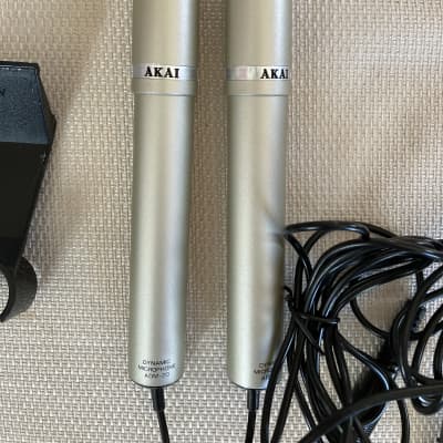 2x Akai ADM-20 Dynamic Microphone 1970 - Metallic Silver | Reverb