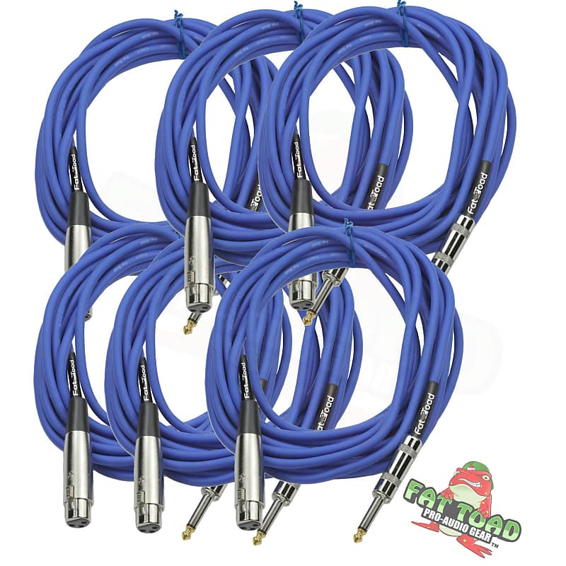 FAT TOAD Microphone Cables XLR Female to 1/4 Male Jack 6 Wire | Reverb