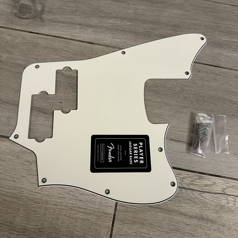 2023 Fender Player Jaguar Bass Pickguard 3-Ply Parchment MIM | Reverb