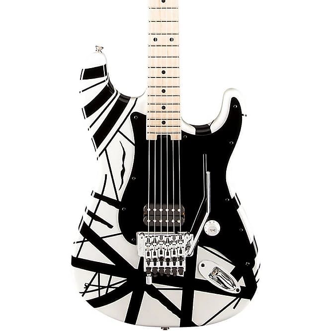 EVH Striped Series Electric Guitar. White with Black Stripes | Reverb