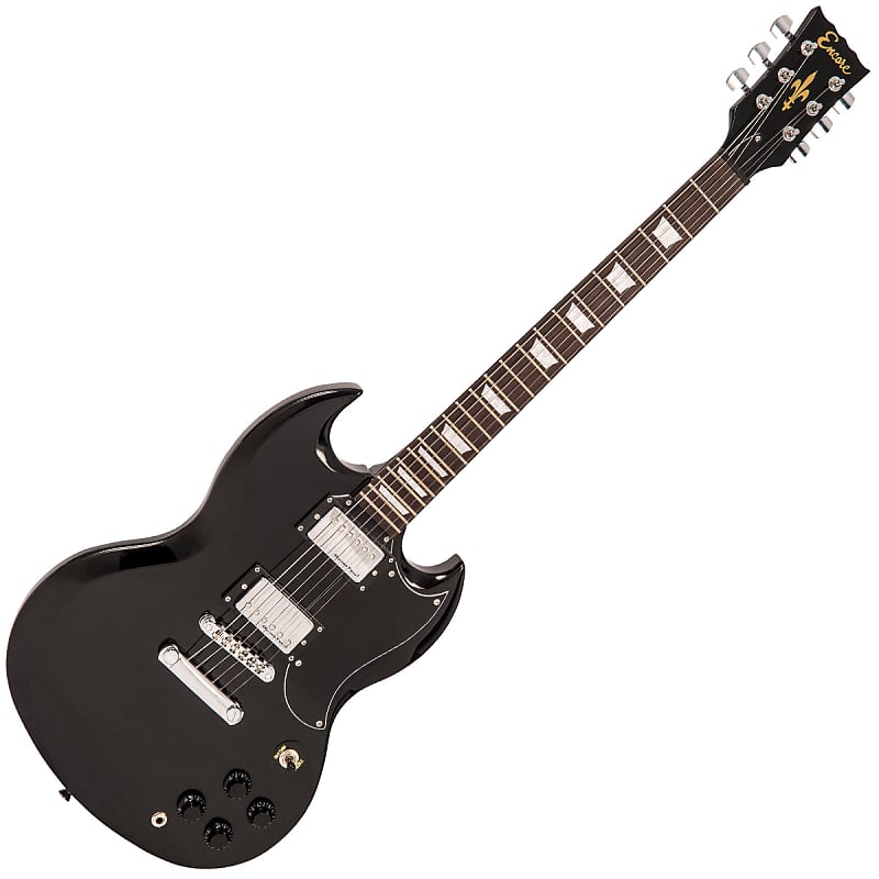 Encore E69 Electric Guitar ~ Gloss Black | Reverb