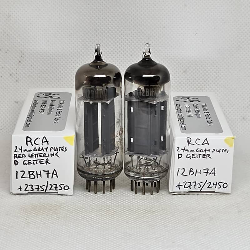 RCA 12BH7A Gray Plate D Getter Matched Pair NOS 12BH7 | Reverb UK