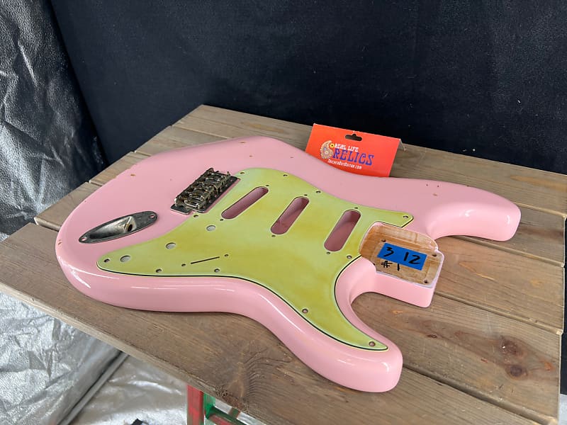 Real Life Relics Strat® Body Aged Shell Pink Nitro 3 lbs 12 | Reverb