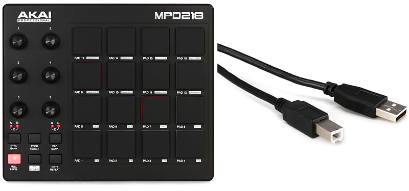 Akai Professional MPD218 16-Pad MIDI Pad Controller Bundle | Reverb