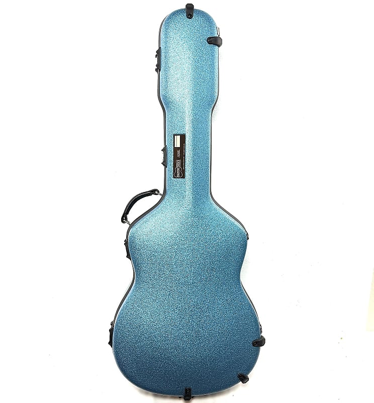 Calton Cases 000 / OM Guitar Flight Case - Aqua Blue Sparkle | Reverb