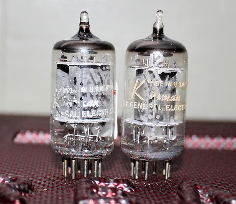 GE 12AX7 ECC83 TIGHT MATCH PAIR LONG PLATE MINTY VINTAGE 1961 | Reverb