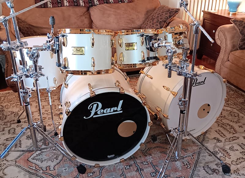 Pearl Masters Custom Opal White 6pc Shell Pack Mint! | Reverb