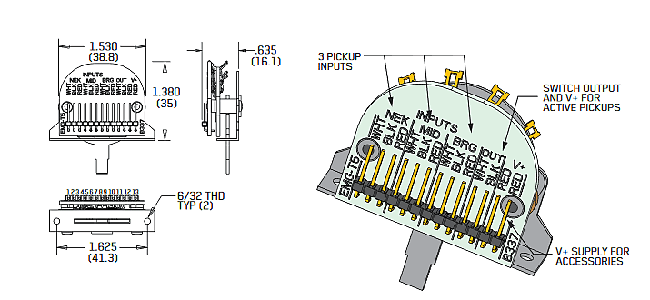 EMG 5 POS TELE THIN LINE SWITCH 5 POSITION TELECASTER 3 EMG | Reverb
