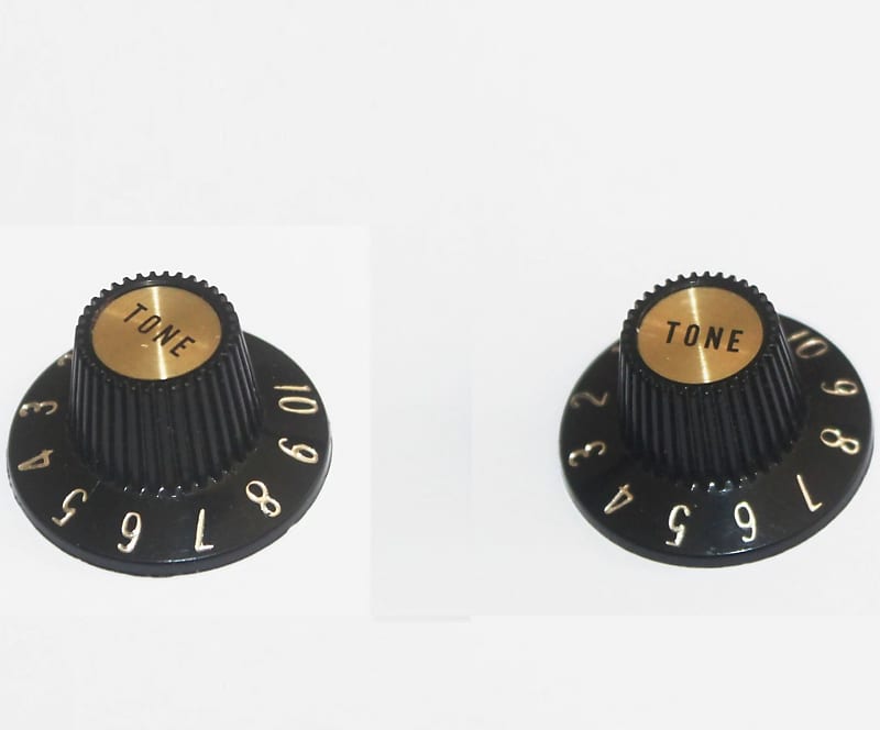 Vintage 1974 Gibson Witch Hat Knobs 2x Tone Gold Witchhat | Reverb