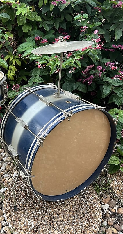 1960-1963 Ludwig pre-serial 14x22 blue duco vintage bass drum | Reverb
