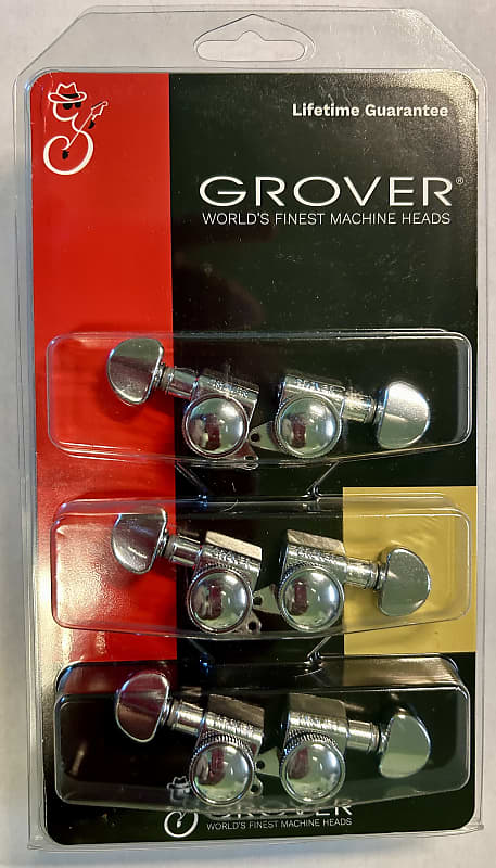 Grover Chrome 3 x 3 Roto-Grip "Mini" Locking Guitar Tuners | Reverb