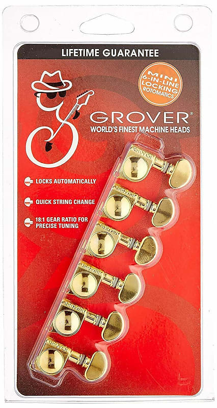 Grover 406G6 Mini Self Locking Rotomatic Tuner, 6-In-Line, | Reverb