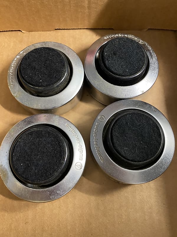 Audio Technica Turntable Adjustable feet 1970 Black silver | Reverb