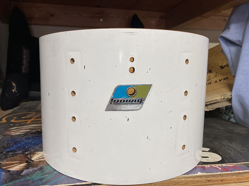 Ludwig 1970s white cortex 8 x 12 blue olive bare shell | Reverb