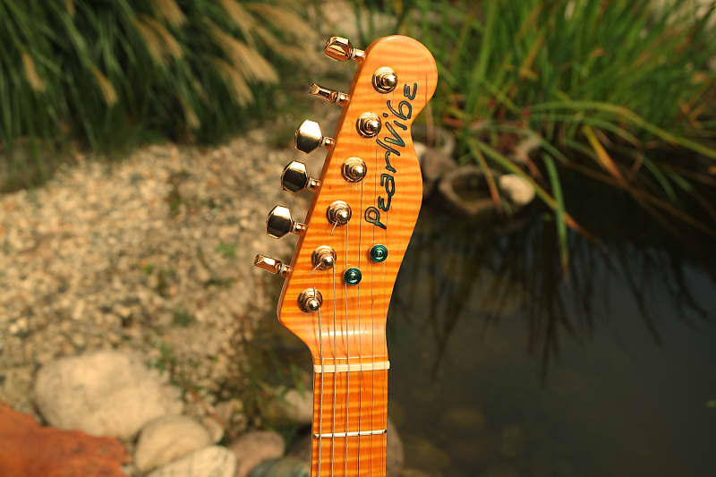 Pearlvibe tele real full abalone top Blue Bayou vintage | Reverb