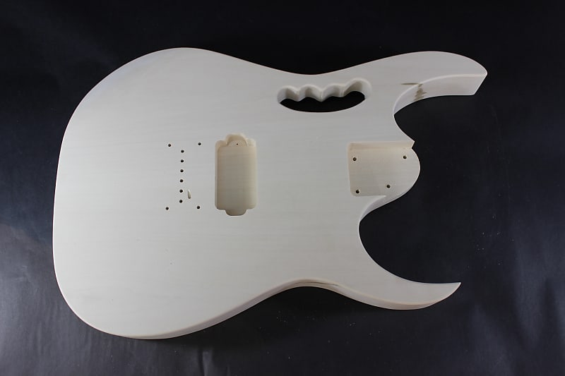 Unfinished Basswood 6 string, Jem style guitar body, rear | Reverb